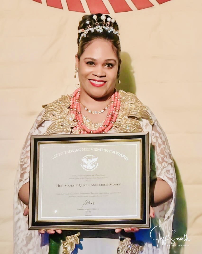 Queen Angelique-Monet Receives President's Call to Service Award at NYC ...