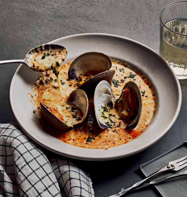 Recipe: Valentine Thomas's Steamed Giant Clams With Lobster Bisque ...